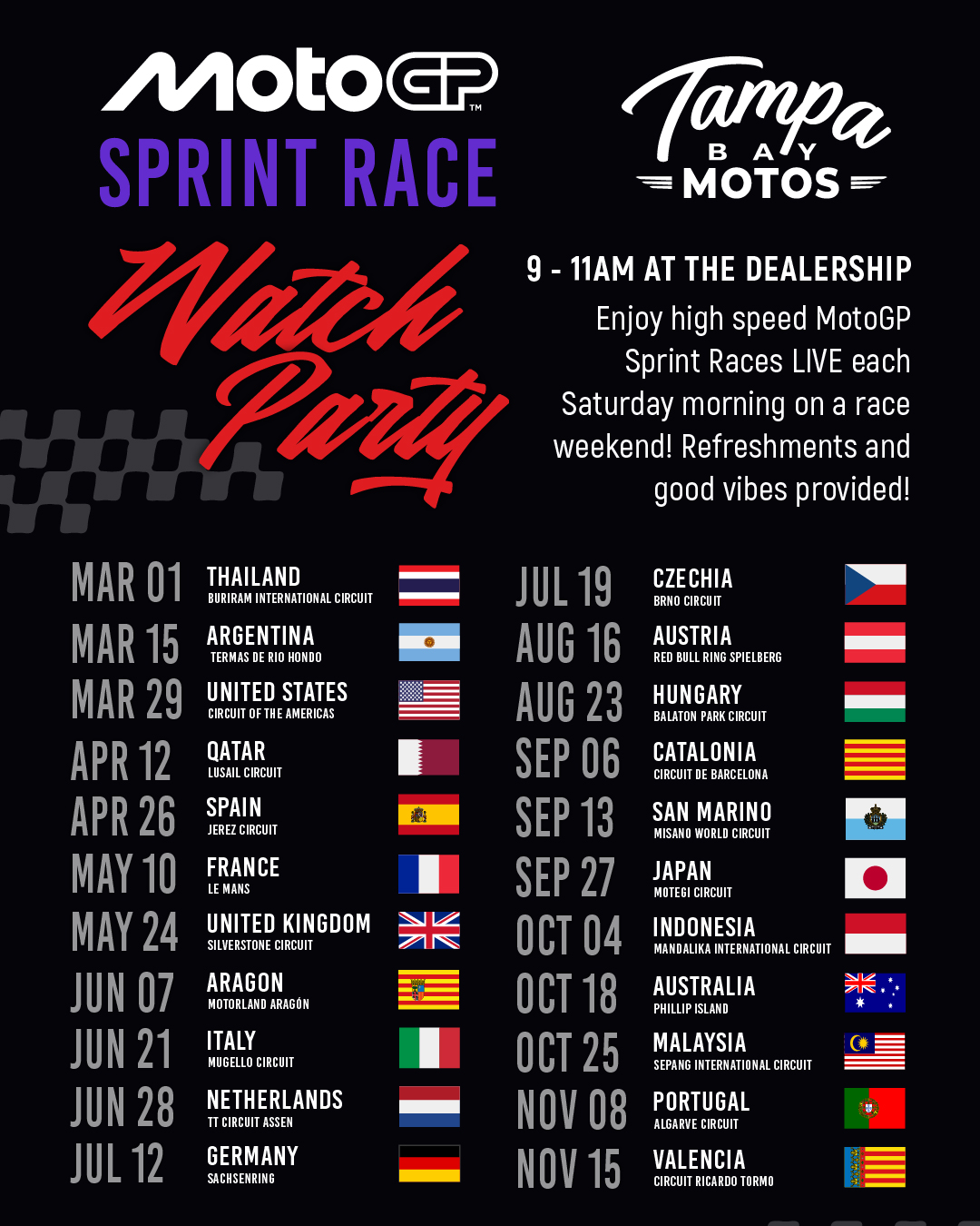 Moto GP Sprint Race Watch Party | Tampa Bay Motos